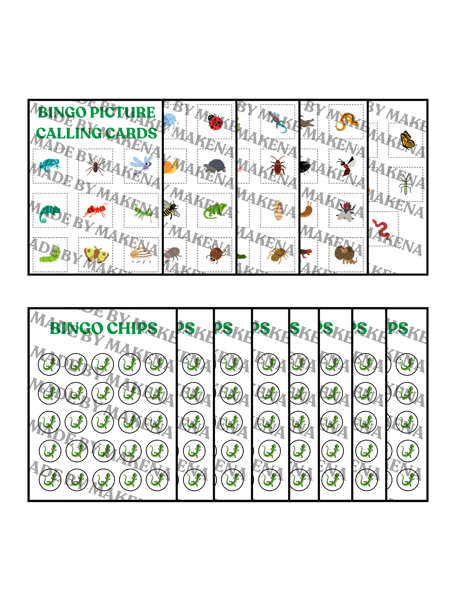 Bugs, Reptiles, and Amphibians Bingo Printable – Made By Makena