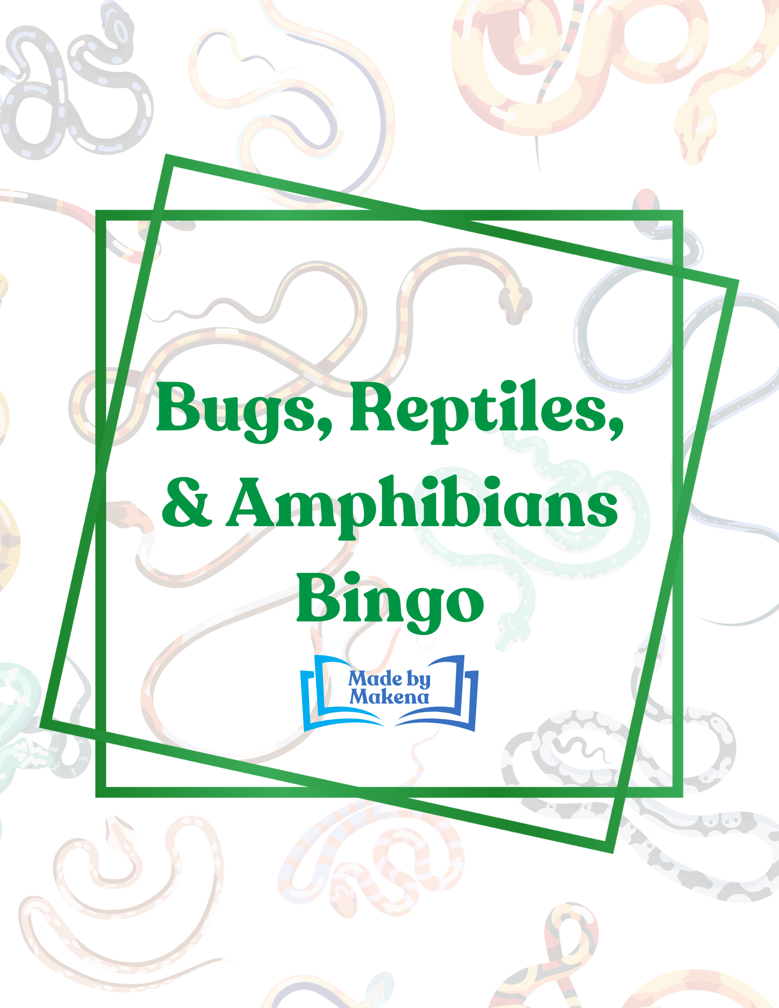 Bugs, Reptiles, and Amphibians Bingo Printable – Made By Makena