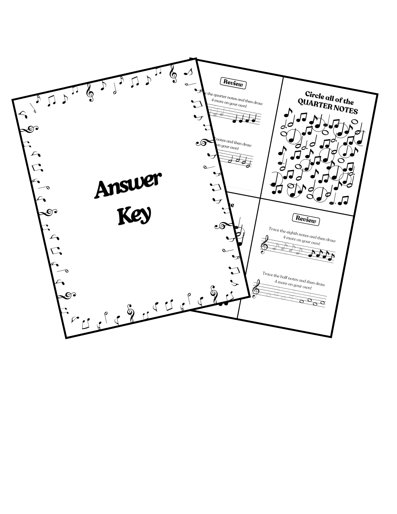 Let’s Learn to Play the Piano: Values of the Notes and Rests Printable ...